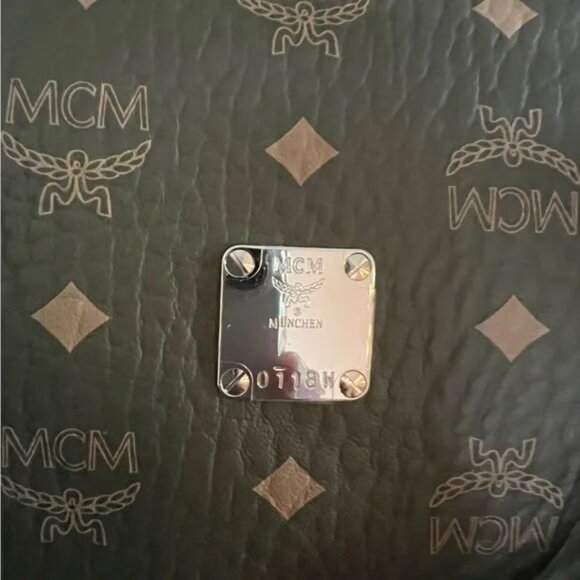 MCM | Bags | Mcm Traveler Monogram Logo Printed Duffle Bag Green Zip ...